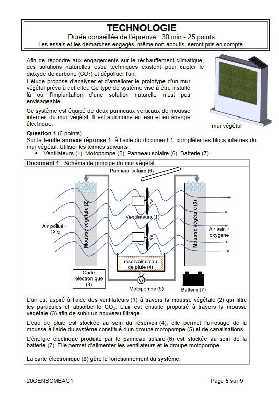 sujets DNB - Technologie et Sciences pour l'Ingénieur - Pédagogie ...